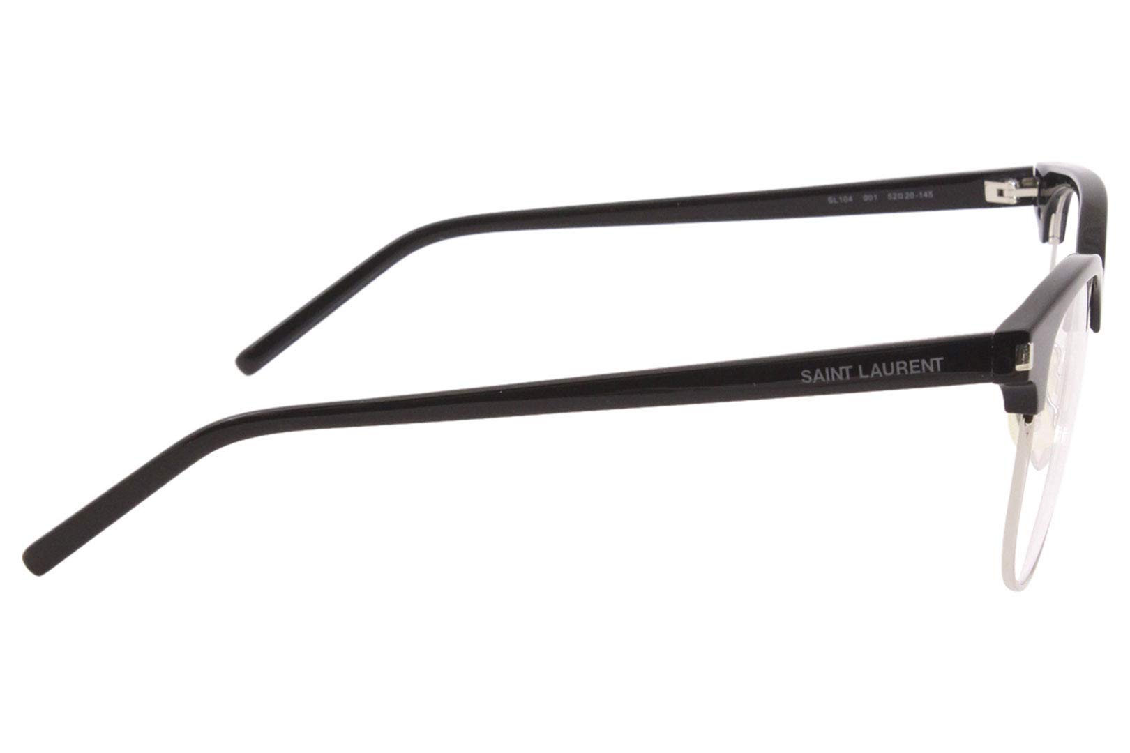 SAINT LAURENT Square Eyeglasses SL 104 001 Black/Palladium 52mm 104