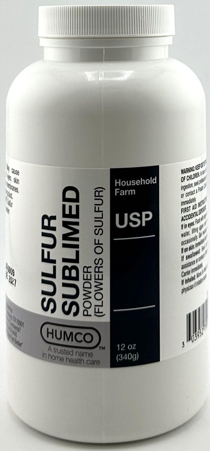 Humco Sulfur Sublimed Powder USP 12 oz WLM