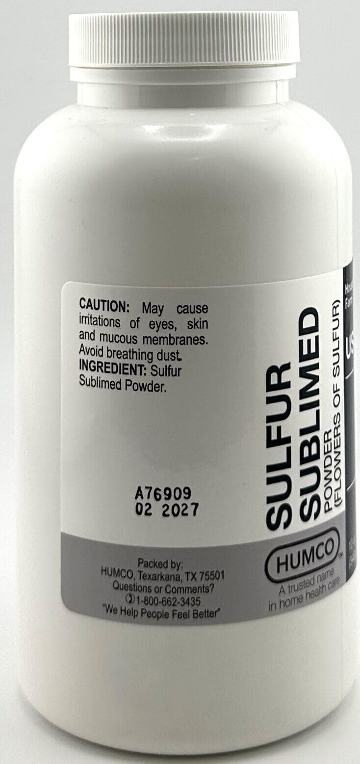 Humco Sulfur Sublimed Powder USP 12 oz WLM