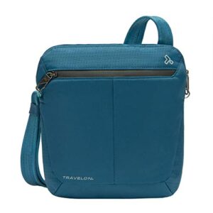 travelon anti-theft active small crossbody, teal, 43126 380