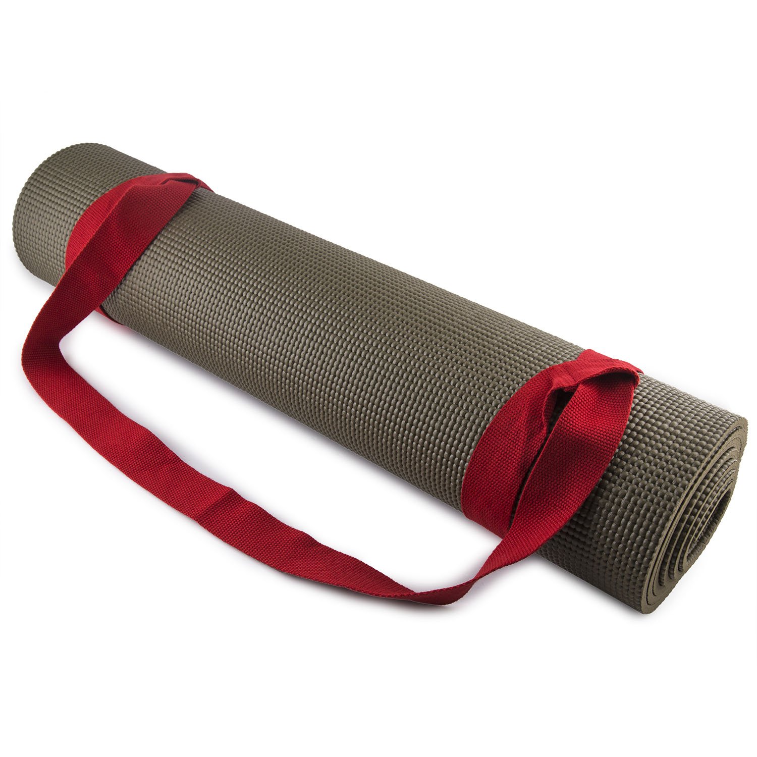 FIT SPIRIT Adjustable Cotton Yoga Mat Carrying Strap, Red