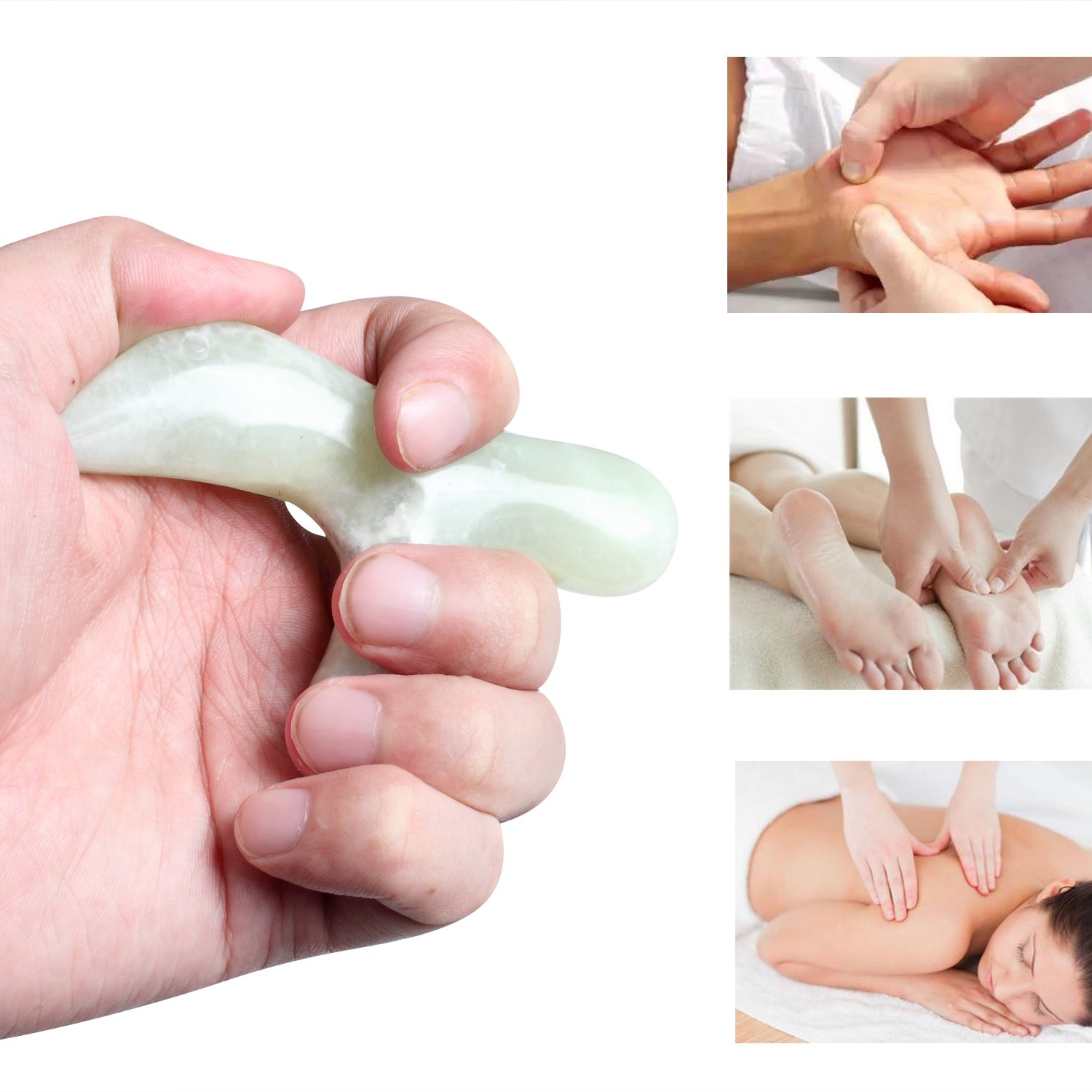 ewinever Ewin24 Natural Jade Foot Massager Acupuncture Point Massage Foot Care Therapeutic Relief Tool