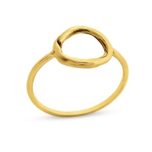 azaggi sterling silver handcrafted mediun karma ring (gold-plated-silver, 6)