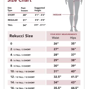 Rekucci Women's Ease Into Comfort Straight Leg Pant with Tummy Control (16 Short, Teal)