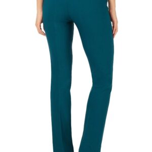 Rekucci Women's Ease Into Comfort Straight Leg Pant with Tummy Control (16 Short, Teal)