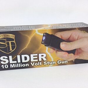 Slider 3 Million Volt Mini Stun Gun Flashlight Black