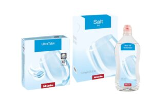 miele original all-in-one cleaning agent set for miele dishwashers, 3 x cleaning materials