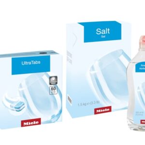 Miele Original All-in-One Cleaning Agent Set for Miele Dishwashers, 3 x Cleaning Materials