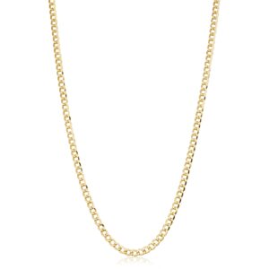 kooljewelry 14k yellow gold filled 3.2 mm high polish miami cuban curb chain necklace