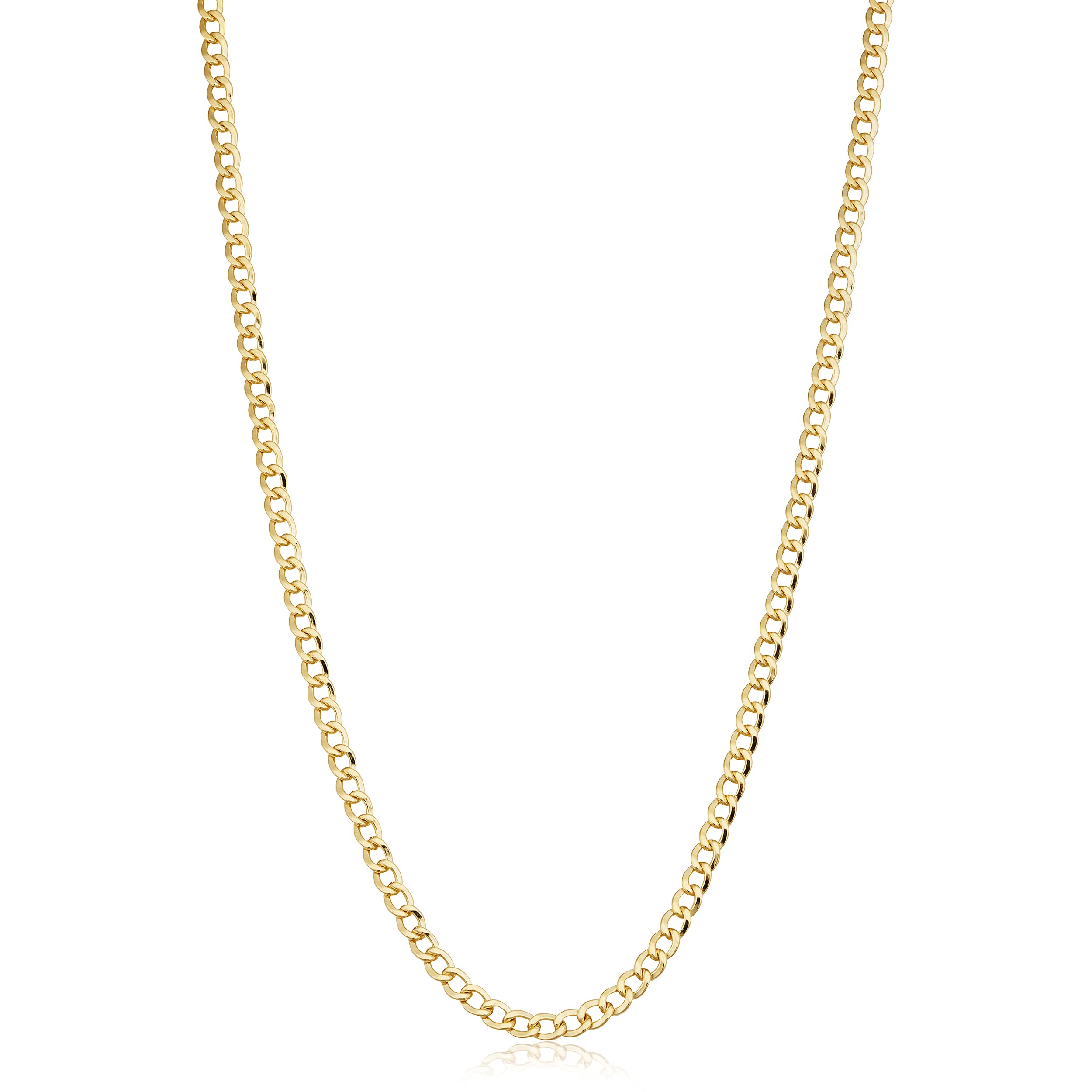 Kooljewelry 14k Yellow Gold Filled 3.2 mm High Polish Miami Cuban Curb Chain Necklace