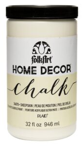 folkart home decor chalk furniture & craft acrylic paint in assorted colors, 32 ounce, sheepskin