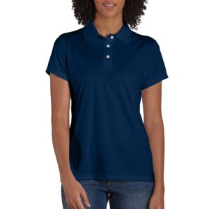 hanes womens sport cool dri performance polo shirt, navy, medium us