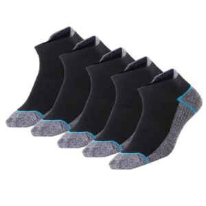 kodal copper ankle socks, athletic low cut running socks for men women, moisture wicking, odor control, breathable for sweaty feet (5 pairs)