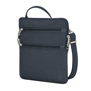 Travelon Anti-Theft Classic Slim Dbl Zip Crossbody Bag, Midnight -360 9 x 10.5 x 1