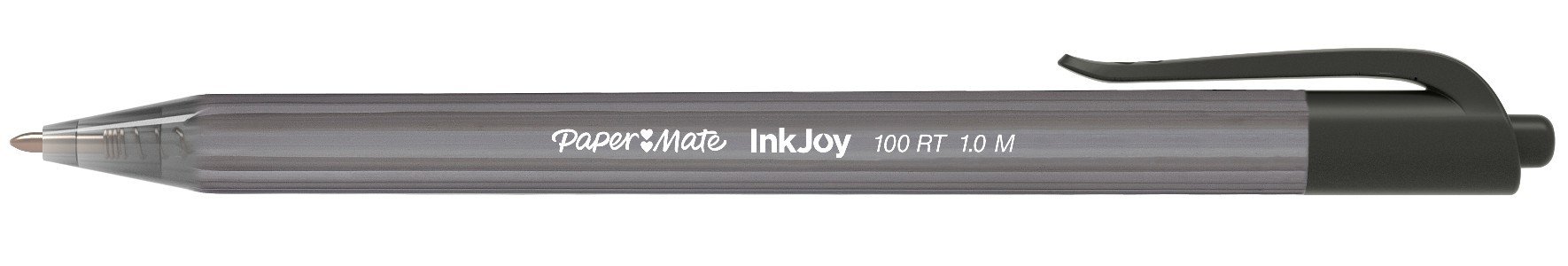 Paper Mate InkJoy 100RT Retractable Ballpoint Pens, Medium Point, Black, Box of 12 (1951254)