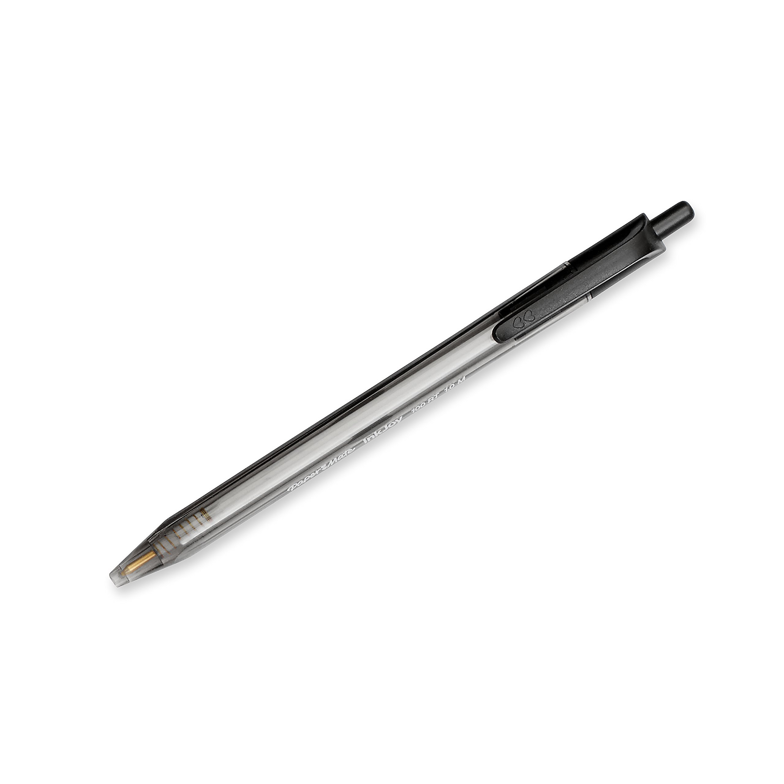 Paper Mate InkJoy 100RT Retractable Ballpoint Pens, Medium Point, Black, Box of 12 (1951254)