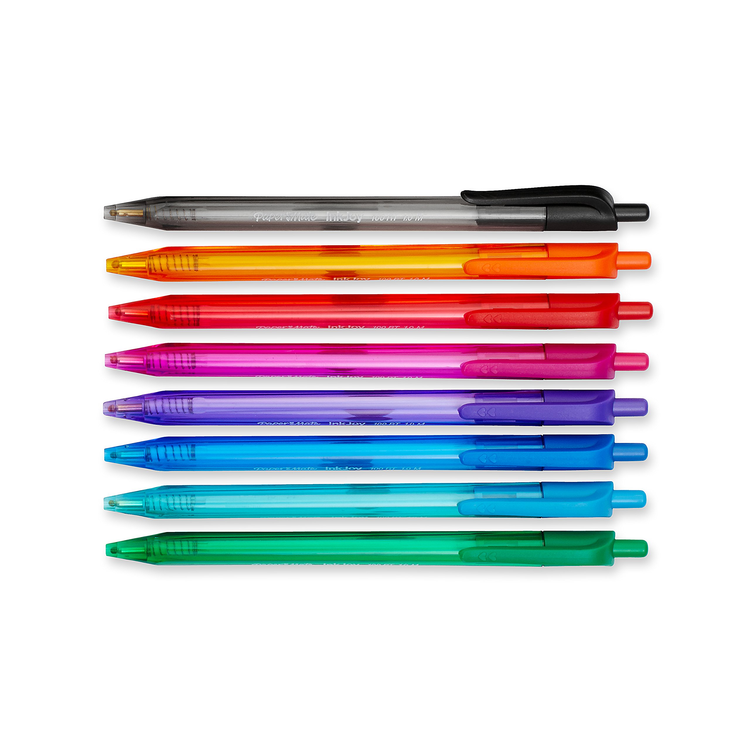 Paper Mate InkJoy 100RT Retractable Ballpoint Pens, Medium Point, Assorted Ink, 8 Pack (1945935)