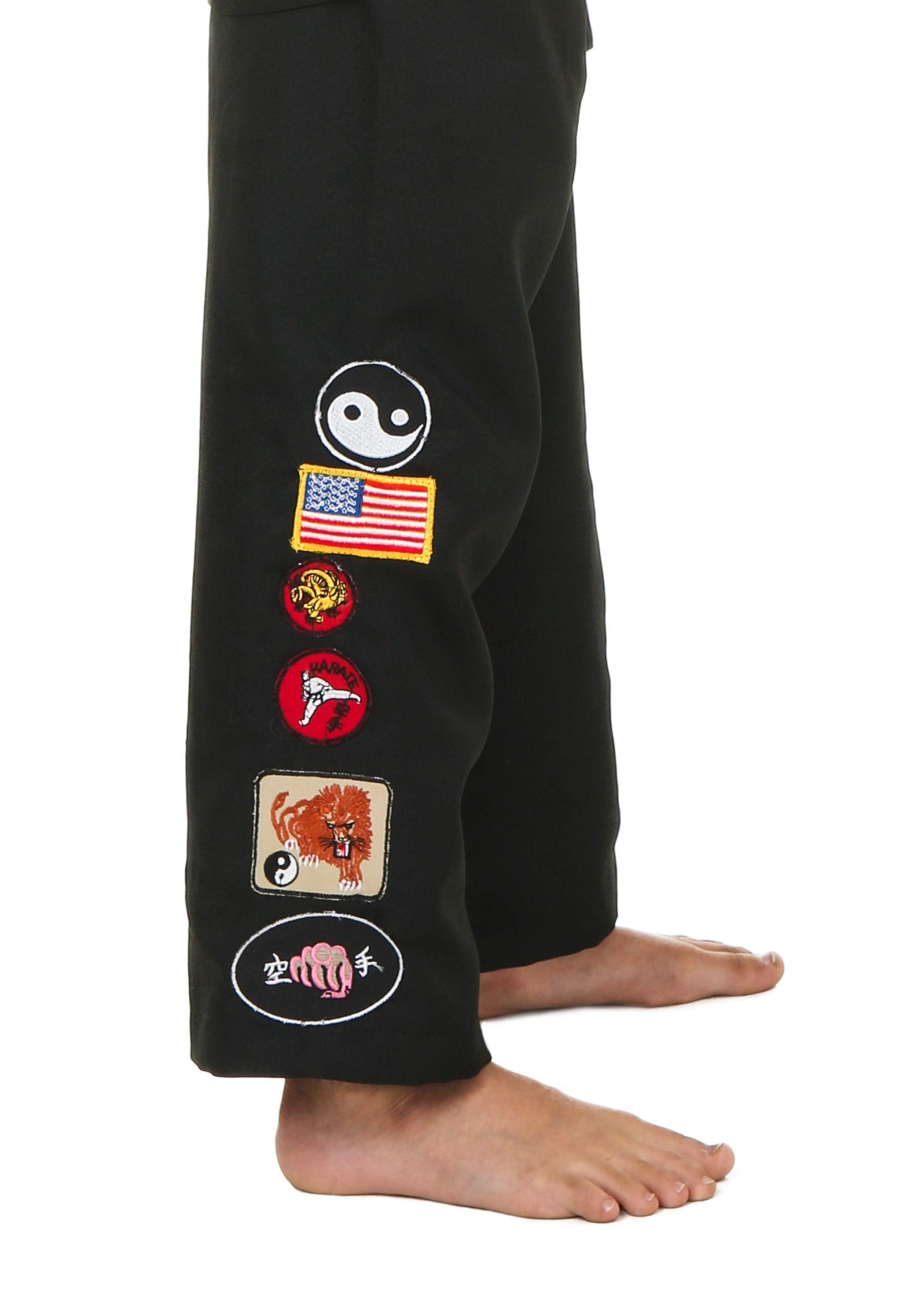 Kids Black Cobra Kai Costume Boys, Sleeveless Karate Gi Uniform Halloween Outfit X-Large