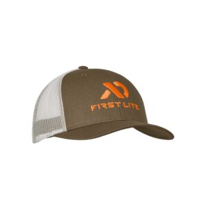 first lite trucker hat - lightweight mesh hunting cap - dry earth - one size