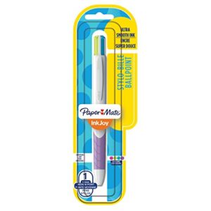 paper mate inkjoy quatro retractable ballpoint pen, medium point, bright ink colors, 1 pack (1945904)