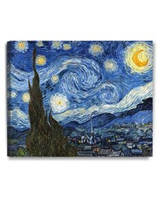 decorarts - starry night - vincent van gogh reproductions. giclee canvas print wall art for home wall decor. 30x24x1.5 in