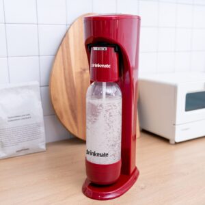 Drinkmate OmniFizz Sparkling Water and Soda Maker, Carbonates Any Drink Without Diluting It, CO2 Cylinder Not Included (Royal Red)