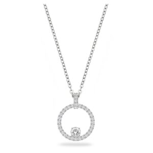 swarovski creativity women's pendant, circular, white, rose gold-tone plated