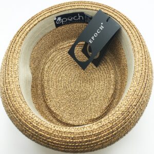 Men's Fancy Summer Straw Pork Pie Derby Fedora Upturn Brim Hat (Large-XLarge, Toast)