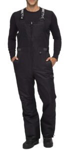 arctix men's avalanche athletic fit insulated bib overalls, black, large/32" inseam