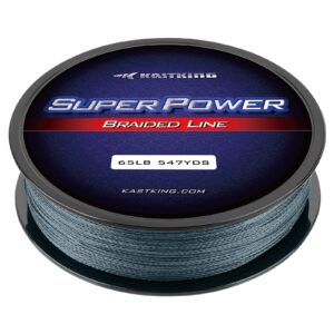 kastking superpower braided fishing line,low-vis gray,30 lb,327 yds