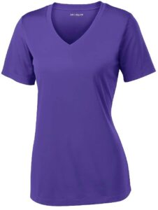 women's athletic all sport v-neck tee shirt in 12 colors,medium,purple