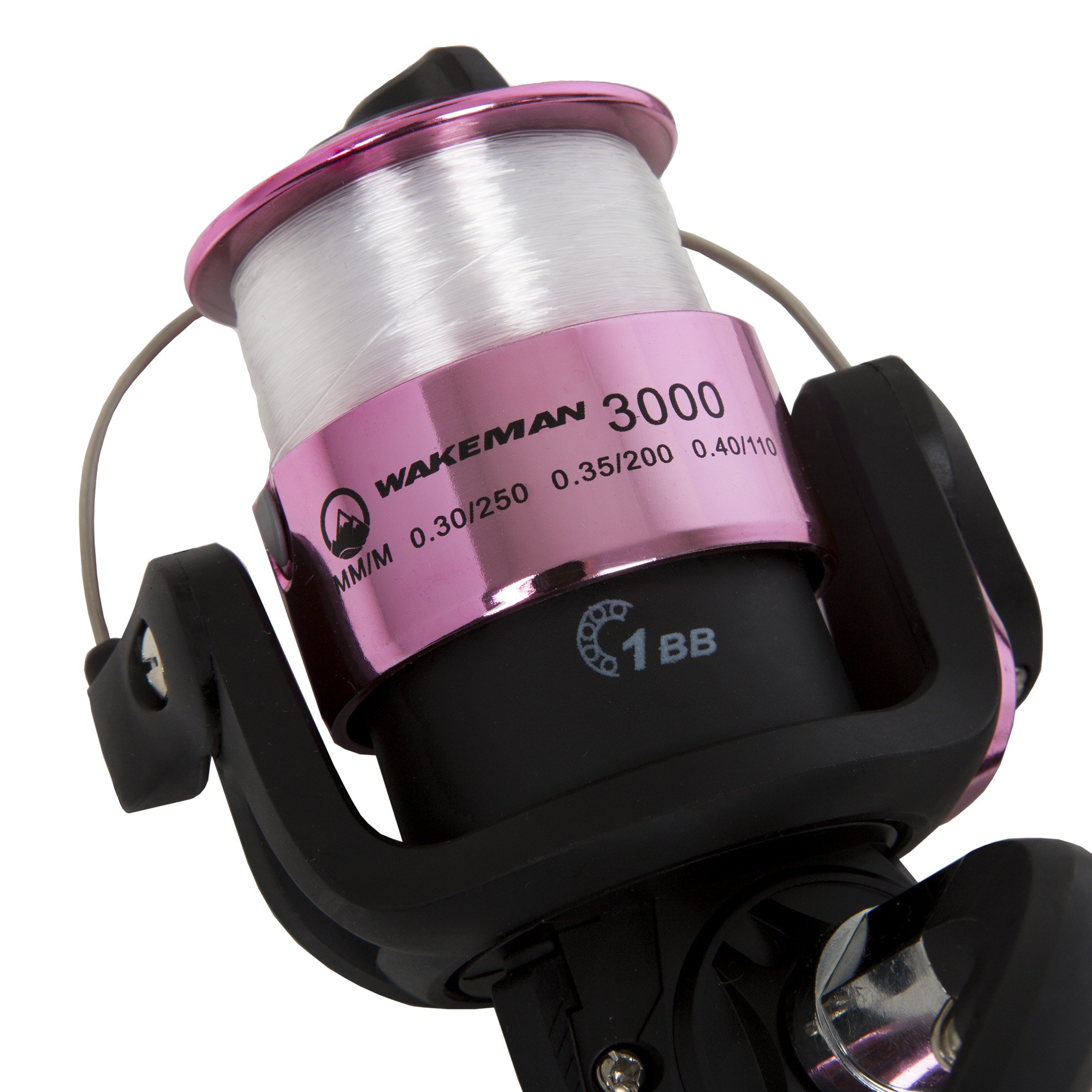 Wakeman Strike Series Spinning Rod and Reel Combo - Hot Pink, 78 Inches, Reel Width: 5.75 Inches, Reel Height: 5 Inches