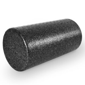 prosourcefit high density foam rollers 12 - inches long, firm full body athletic massage tool for back stretching, yoga, pilates, post workout muscle recuperation, black