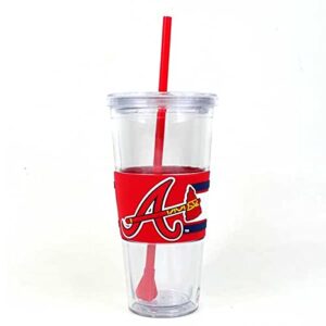 mlb atlanta braves hype straw tumbler, 22-ounce