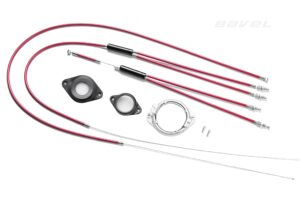 bmx bike gyro brake cables,full kit bmx bicycle brake line set cable wire,front + rear (upper + lower) with spinner rotor (complete set) for bike part replacement - red (red)