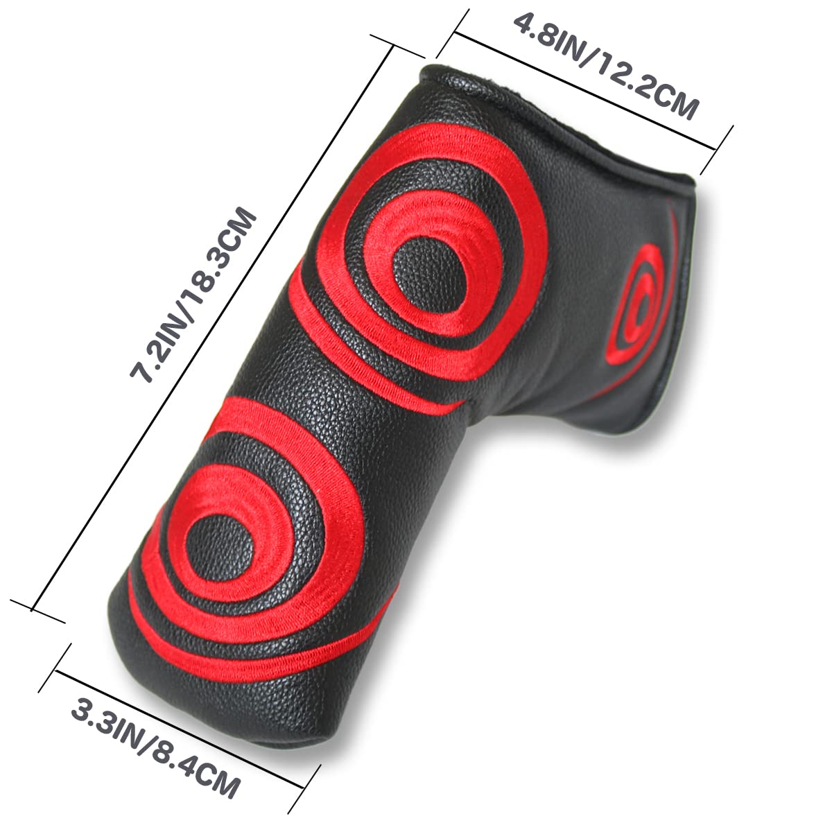 CRAFTSMAN GOLF Red Swirl Black Putter Cover Headcover for Scotty Cameron Ping blade Magnetic Closure