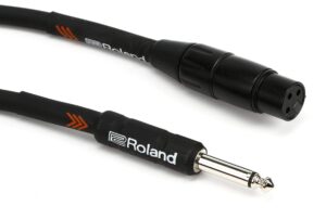 roland black series hi-z microphone cable, 20-feet