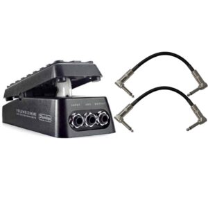 jim dunlop dvp4 volume (x) mini pedal for electric guitars bundle with 2-pack of pedal patch cables