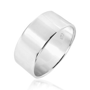 aeravida plain cigar band 10mm width .925 silver ring | casual fashion style comfort fit silver rings for unisex | statement fashion, promise ring, couple unisex ring | size 6