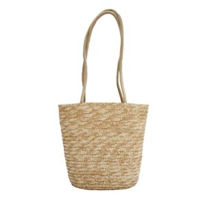 tonwhar® simple elegant straw woven beach tote bag purse (natural color)