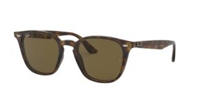 ray-ban rb4258 square sunglasses, light havana/dark brown, 50 mm