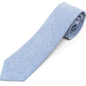 Proper Materials Men's Chambray Cotton Skinny Necktie Tie - Light Blue