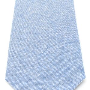 Proper Materials Men's Chambray Cotton Skinny Necktie Tie - Light Blue