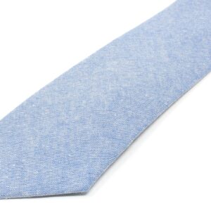 Proper Materials Men's Chambray Cotton Skinny Necktie Tie - Light Blue