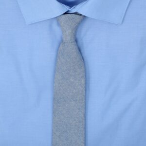 Proper Materials Men's Chambray Cotton Skinny Necktie Tie - Light Blue