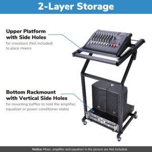 AW 9UX DJ Mixer Stand Rack Mount Stage Cart Audio Rack Music Equipment Studio Party Show