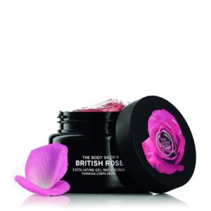 the body shop british rose body scrub exfoliator - 250ml