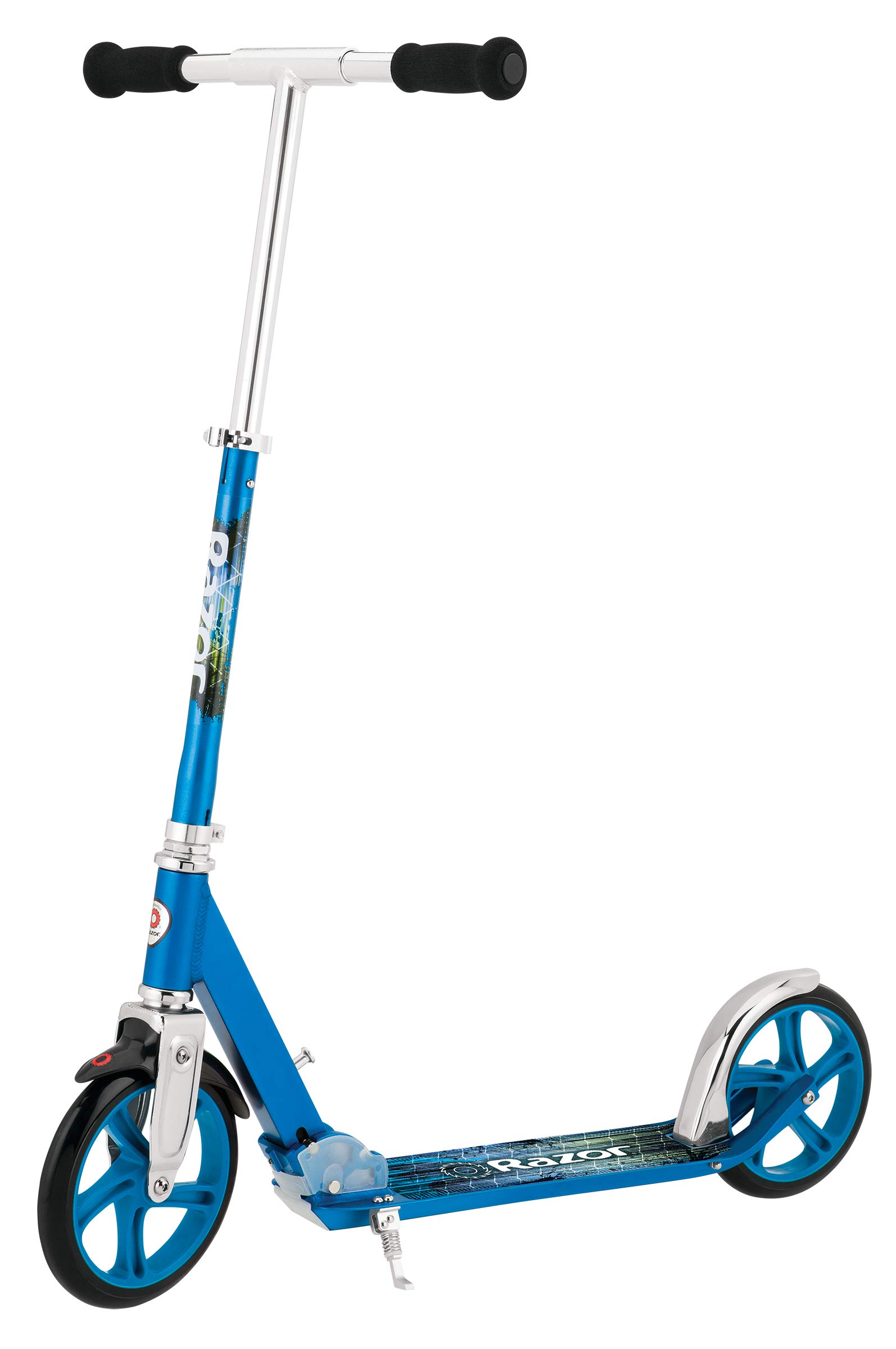 Razor A5 Lux Kick Scooter for Kids Ages 8+ - 8" Urethane Wheels, Anodized Finish Featuring Bold Colors and Graphics, for Riders up to 220 lbs