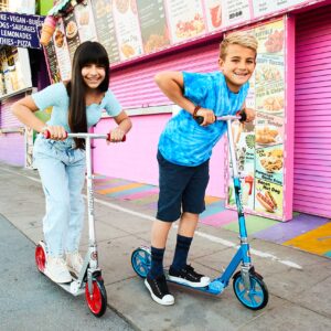 Razor A5 Lux Kick Scooter for Kids Ages 8+ - 8" Urethane Wheels, Anodized Finish Featuring Bold Colors and Graphics, for Riders up to 220 lbs