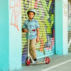 Razor A5 Lux Kick Scooter for Kids Ages 8+ - 8" Urethane Wheels, Anodized Finish Featuring Bold Colors and Graphics, for Riders up to 220 lbs